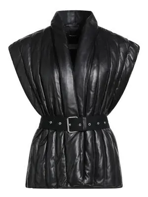Isabel Marant Étoile Sleeveless Leather Belted Jacket - Black
