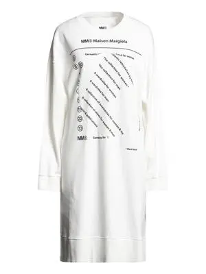 MAISON MARGIELA Long Sleeve Printed T-shirt Dress - White