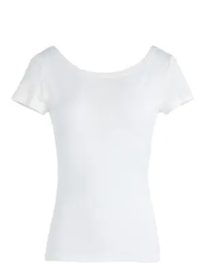 MAXCO. Max&co. Short Sleeve Boat Neck T-shirt - White