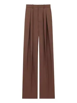SAINT LAURENT Saint Laurent Wide-Leg Wool Gabardine Trousers