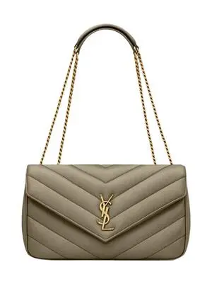 Saint Laurent Saint Laurent Loulou Medium Quilted Lambskin Shoulder Bag Dark Moss