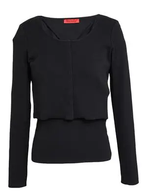 MAXCO. Max&co. Ribbed Jersey Cardigan Set - Black