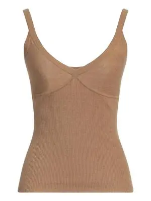 Max Mara Deep V-neck Knit Vest - Brown