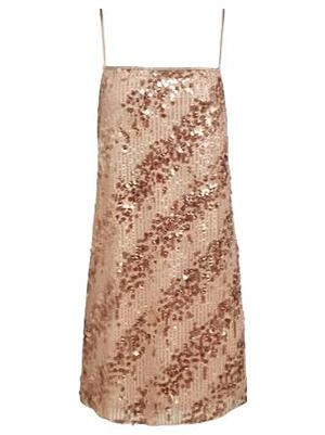 MAXCO. Max&co. Sequin Embellished Square Neck Sleeveless Dress - Nude