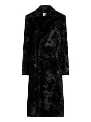 MAISON MARGIELA Double-breasted Plush Coat - Black