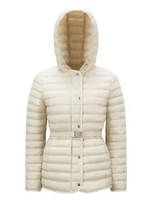 Moncler Oredon Hooded Down Jacket With Belt - White