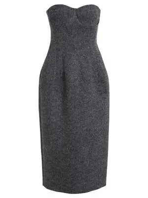 MAXCO. Midi Bodycon Dress With Sweetheart Neckline - Black