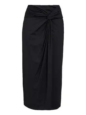 MAXCO. Max&co. Midi Skirt With Draped Detail - Black