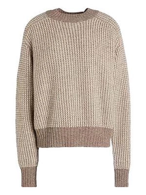 MAXCO. Textured Knit Crewneck Sweater - Nude