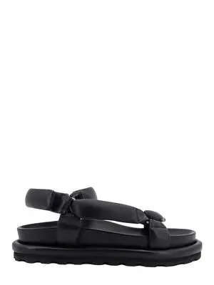 JIL SANDER Padded Ankle Strap Sandals - Black