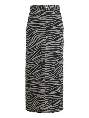 MAXCO. Max&co. Zebra Print Maxi Skirt - Black