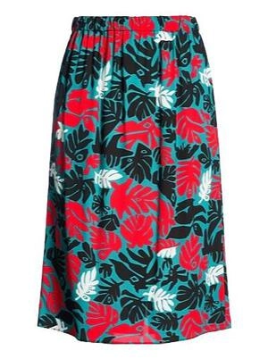 Marni Floral Print Crepe Flared Skirt - Multicolor