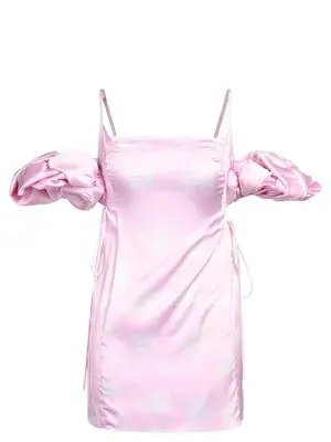 Jacquemus Jacquemus Printed Off-Shoulder Sheath Dress With Short Sleeves Pink