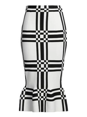 MARNI Marni Plaid Knit Pencil Skirt