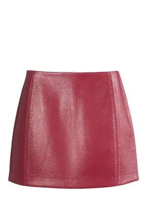 MAXCO. Max&co. Flared Coated Effect Mini Skirt - Red