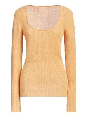 Jacquemus Jacquemus Long Sleeve Round Neck Knit Pullover Nude