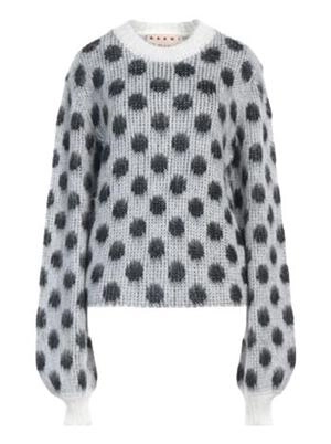 Marni Polka Dot Knitted Crewneck Sweater - Gray