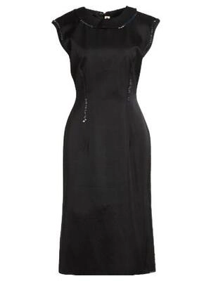 Marni Sleeveless Crewneck Dress With Appliqu - Black
