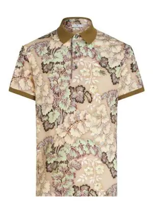 Etro Floral Print Short-sleeved Polo Shirt - Nude
