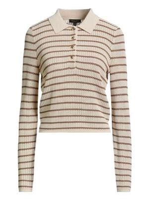 RAG & BONE Rag & Bone Striped Buttoned Neckline Fine Knit Sweater