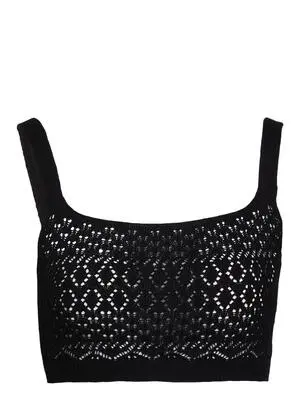 MAXCO. Max&co. Sleeveless Knit Cropped Top - Black