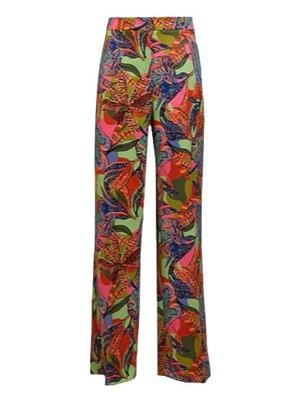 MAXCO. Max&co. Wide-leg Floral Print Satin Trousers - Multicolor