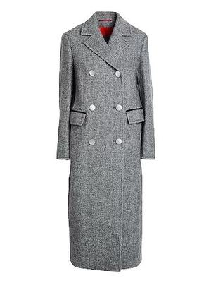 MAXCO. Max&co. Two-tone Double-breasted Long Coat - Gray
