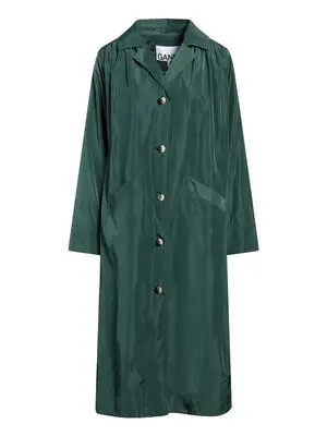 GANNI Plain Color Full-length Jacket - Green