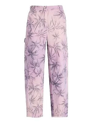 MAXCO. Max&co. High-waisted Tropical Print Tapered Trousers - Pink