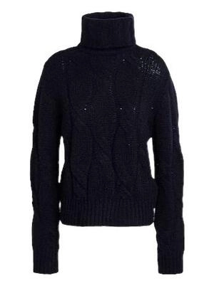 MAXCO. Cable Knit Turtleneck Sweater - Black