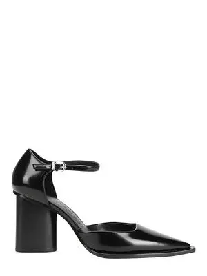 MAXCO. Max&co. Buckled Pointed Toe Block Heel Pumps - Black