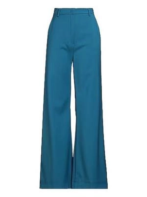 Sportmax High-waisted Wool Wide-leg Pants - Blue