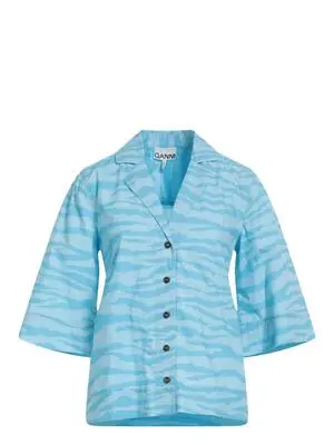 GANNI Two-tone Shirt - Blue