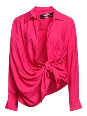 Jacquemus Jacquemus Long Sleeve Tie-Front Shirt Pink