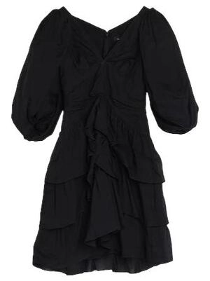 Isabel Marant Étoile Multi-layered Puff Sleeve V-neck Dress - Black