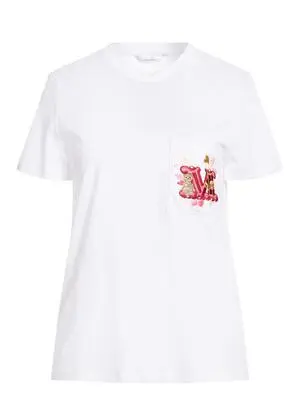Max Mara Logo Embroidered Crew Neck T-shirt - White