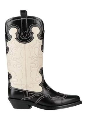 GANNI Two-tone Cowboy Boots - Black