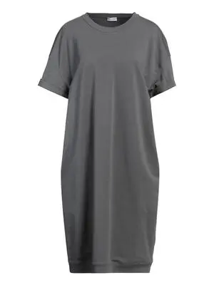 Brunello Cucinelli T-shirt Dress With Crewneck And Pockets - Black