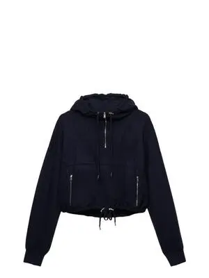 Prada Wool And Cashmere Hoodie - Navy