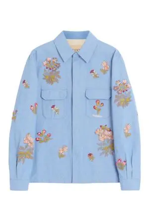 VALENTINO Embroidered Denim Shirt