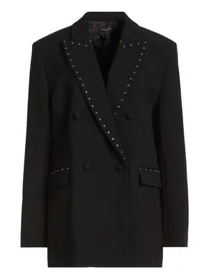 Rag & Bone Double-breasted Blazer With Embellished Lapel - Black