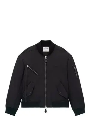 COURREGES Logo-embroidered Bomber Jacket - Black