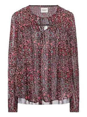 ISABEL MARANT ÉTOILE Isabel Marant Etoile Printed Long Sleeve Blouse With Tie Detail