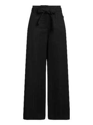 MAXCO. Max&co. Wide Leg Gabardine Trousers With Belted Waist - Black
