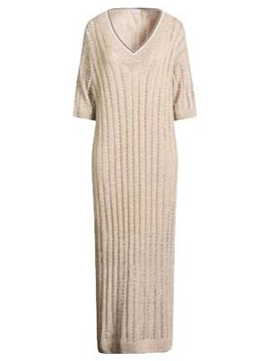 Brunello Cucinelli Knitted Midi Dress - Nude