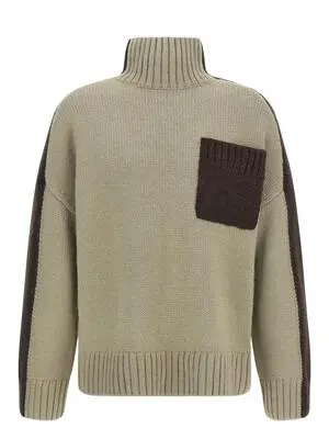 J.W.ANDERSON Jw Anderson Panelled High-neck Long-sleeved Jumper - Nude