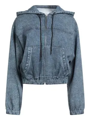 Rag & Bone Denim Zip-up Hooded Jacket - Blue