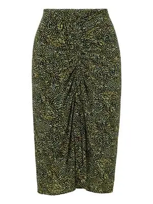ISABEL MARANT ÉTOILE Isabel Marant Ruched-Front Midi Skirt With Geometric Print