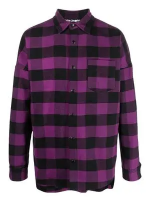 Palm Angels Checked Button-up Shirt - Black