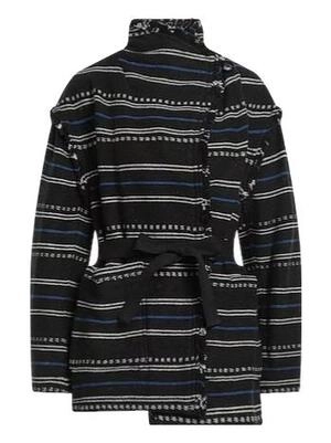Isabel Marant Étoile Striped Belted Coat - Black